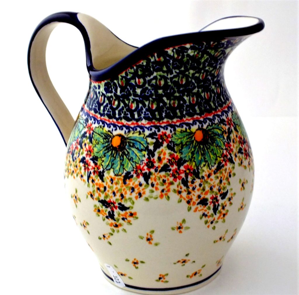 64 oz Pitcher Stoneware-Unikat - Color Palette Polish Pottery