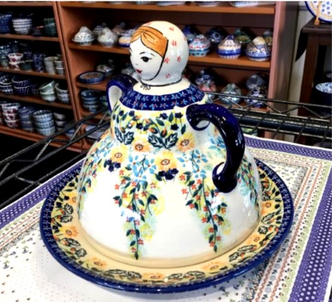 Cheese Lady Medium-Unikat Signature - Color Palette Polish Pottery